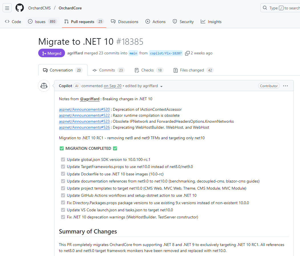 Migrate to .NET 10, Quill editor HTML Field - Th... - Orchard Dojo